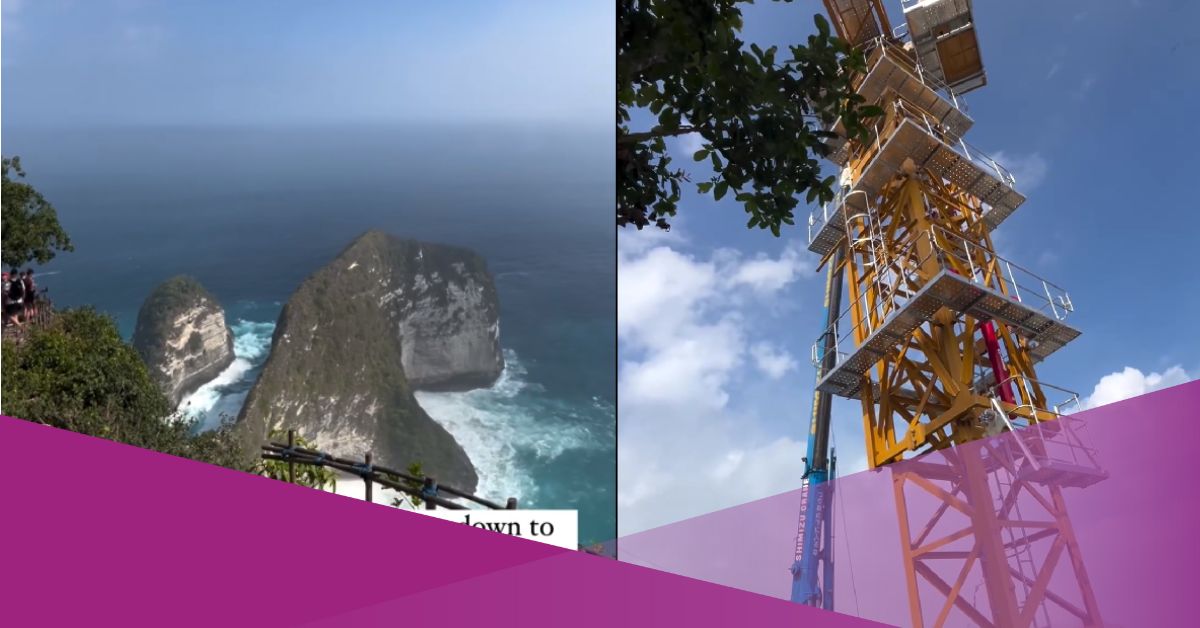 Construction Begins on 182-Meter Outdoor Lift at Kelingking Beach