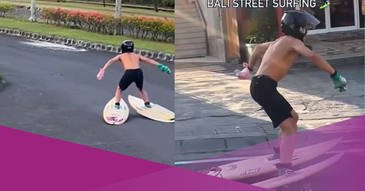 Video Shows Foreigner Gliding Through Bali Streets with Surfboard. Is ...